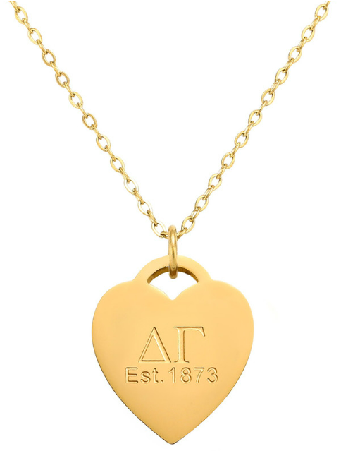 Delta Gamma Heart Tag Necklace – Curated Threads